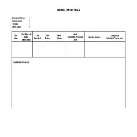 Form Geometrik Jalan untuk data dan contoh | PDF