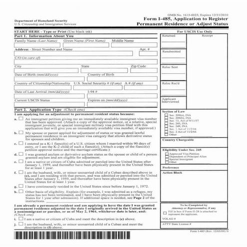 Form I 485 (Scanned) | PDF