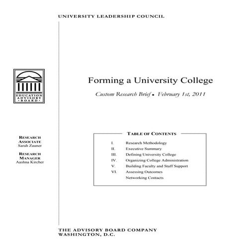 Forming a University College | PDF