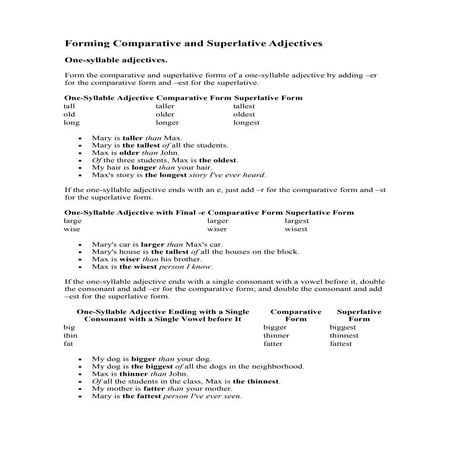 Forming comparative and superlative adjectives | PDF