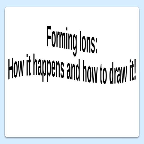 Forming Ions, chemical reactions and fun | PPTX