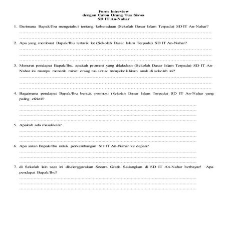 Form interview | DOCX