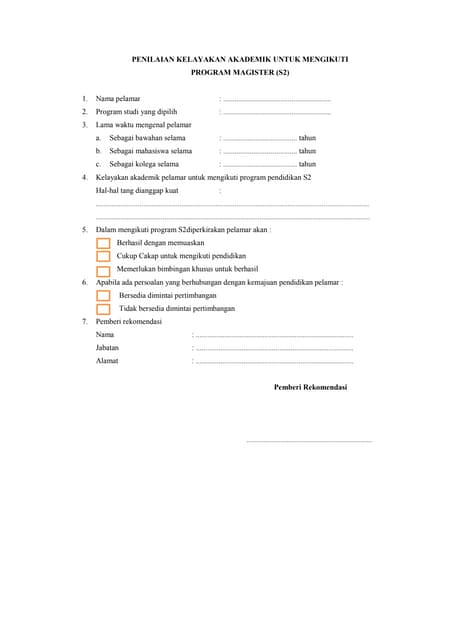 Form pendaftaran-s2- upi | PDF