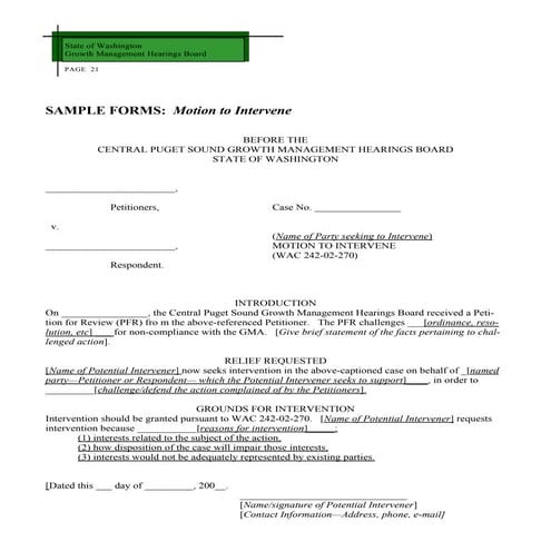 Form motion tointervene | PDF