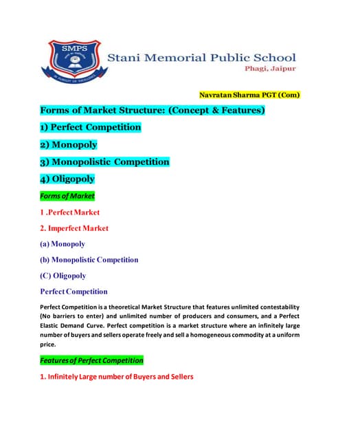 Lec 25 Revision of Market Structures | PPT