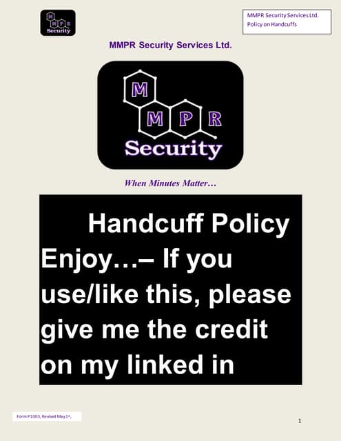 Common Security Guard/Police call signs | DOCX