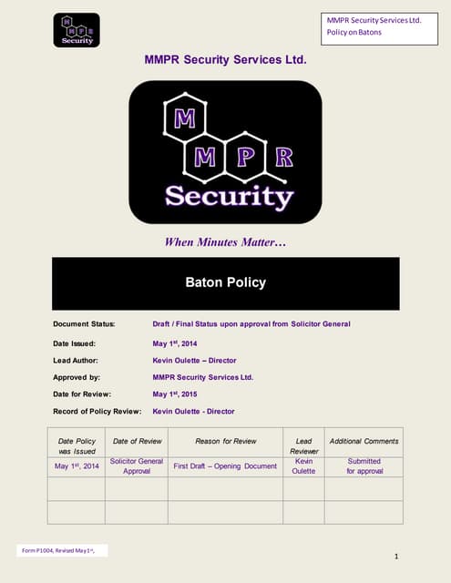 Common Security Guard/Police call signs | DOCX