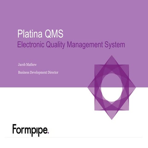 Platina Quality Management System by Formpipe | PDF
