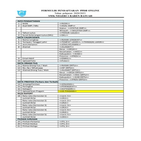 Form ppdb online final | DOCX
