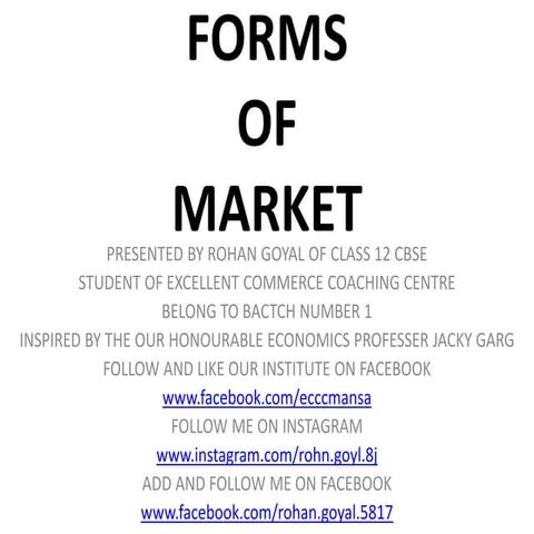 MARKET AND ITS FORMS | PPTX