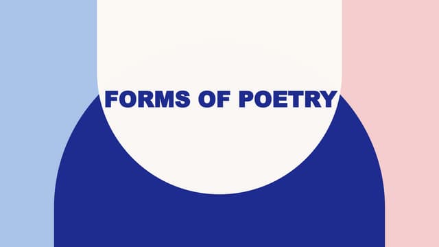 Types Of Poetry | PPTX