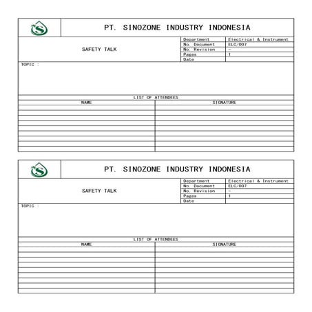 Form Safety Talk E&I.docx