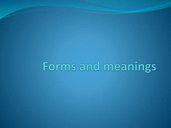 Markedness: Marked and Unmarked forms | PPT