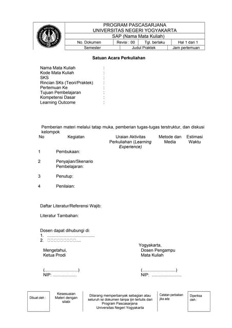 Format RPS-Baru RPS terbaru tahun2024 dikti | DOCX