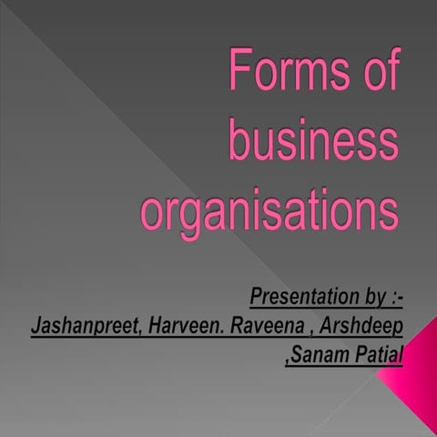 Forms of business organisations | PPTX