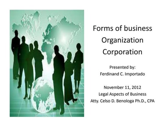 Forms of business organisations | PPTX