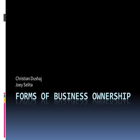 Forms of business ownership | PPTX