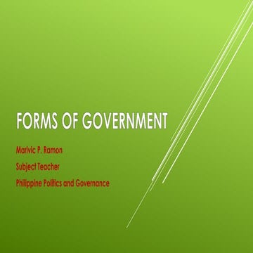 DIFFERENT FORMS OF GOVERNMENT (Lesson in PPG) | PPTX