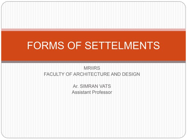 Types of settlement | PPTX