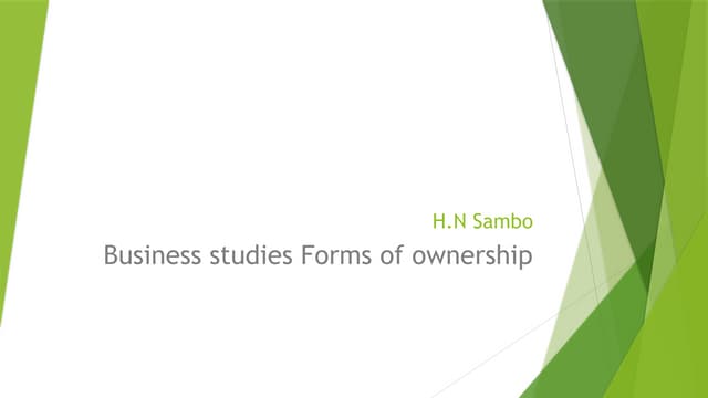 Forms of ownership | PPTX