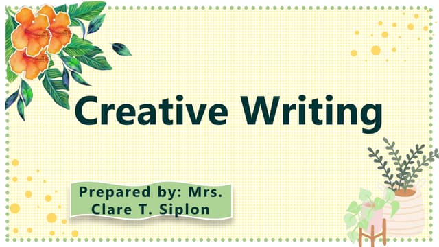 HUMSS_Creative Writing CG_1.pdf | Poetry | Books and Literature