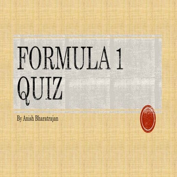 Formula 1 Quiz Prelims | PPTX