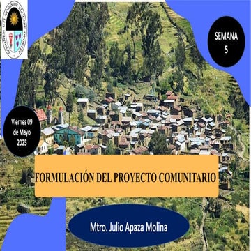 FORMULACIÓN DE PROYECTO SEMANA 5.pptxFortalecer la participación activa ...