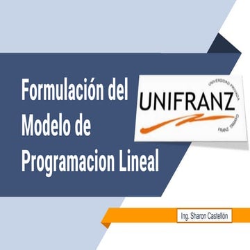 Formulacion del modelo de Programacion Lineal - copia.pptx