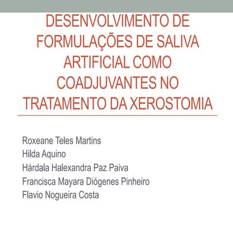 Formulações saliva artificial | PDF
