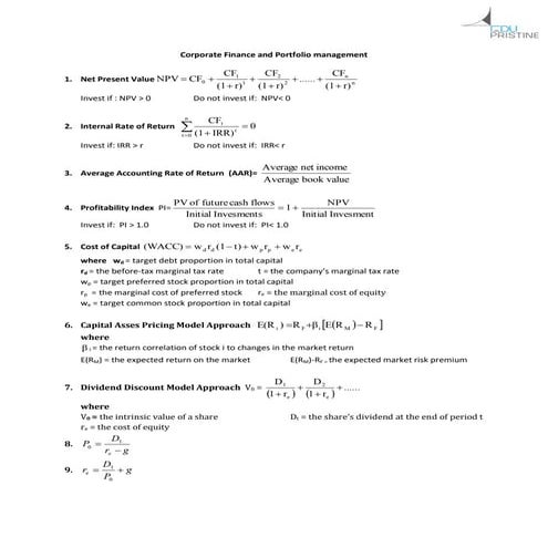 Formulae cfa | PDF