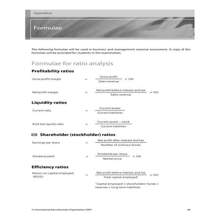 Formulae Booklet | PDF