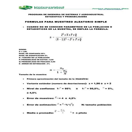 Formula estadistica | DOC