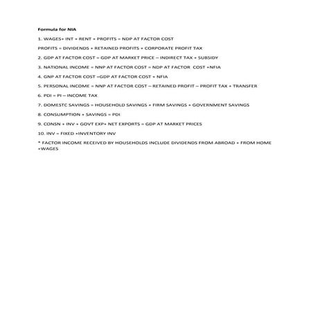 Formula for nia | DOC