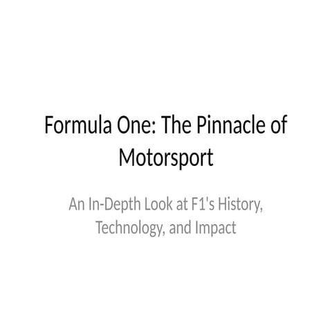 Formula_One_Presentation - Formula one-pinnacle of motor racing | PPT