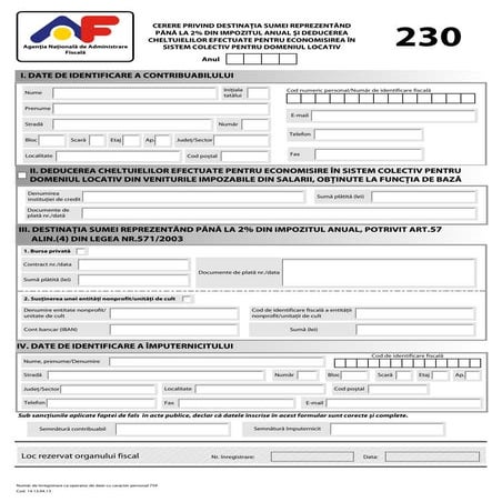 Formularul 230 | PDF