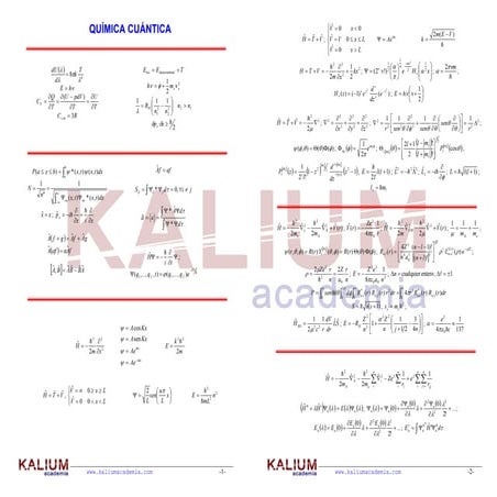 QUÍMICA CUÁNTICA Formulario | PDF