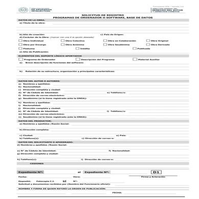 Formulario de registro de software | PDF