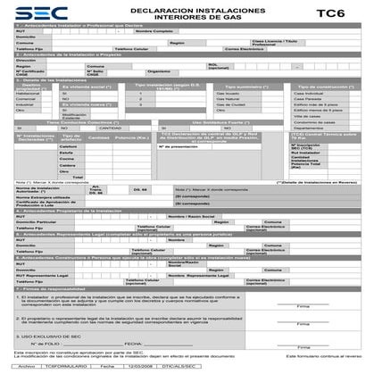 Formulario tc6 | DOC