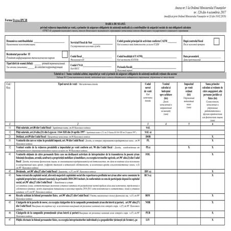 Formularul darii de seama ipc18 ajustat (ordinul mf nr.152 din 12.09. ...