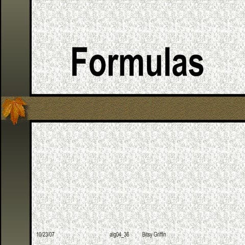 Formulas | PPT