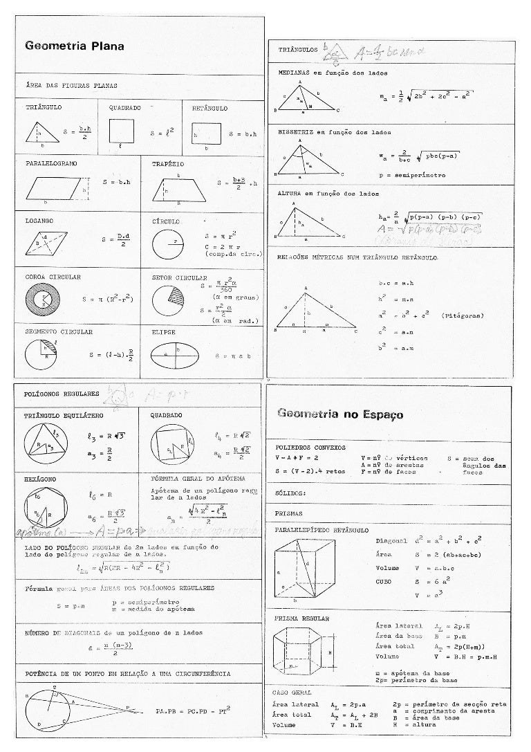 Fórmulas matemáticas