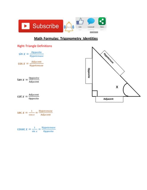 Trigonometric Functions Right Triangles | PPT | Physics | Science