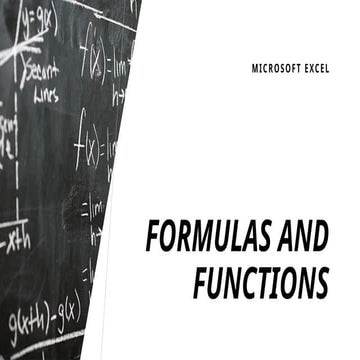 Basic Formulas and Functions used in Microsoft Excel | PPTX