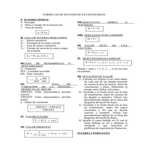 Formulas de interes simple y compuesto | DOC