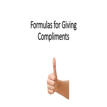 Formulas for giving compliments | PPT