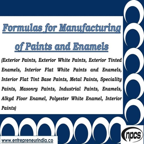 Formulas for Manufacturing of Paints and Enamels | PDF