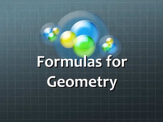 Formulas for geometry | PPT