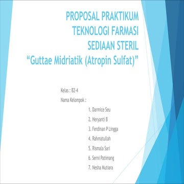 Formulasi Sediaan Steril Guttae Midiatrik (Atropin Sulfat) | PDF