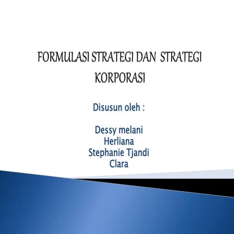Formulasi strategi dan strategi korporasi manajemen strategik | PPT