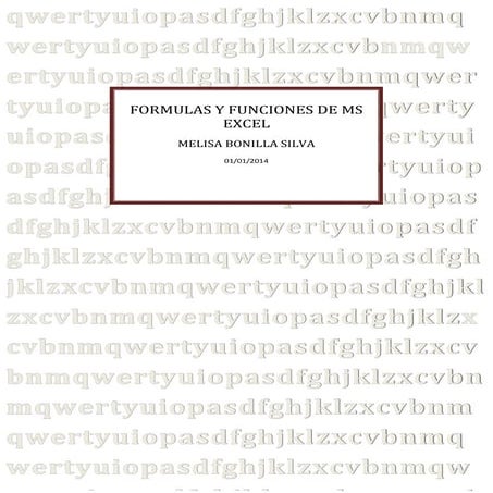 Formulas y funciones de ms excel.Mely | Programming Languages | Computing